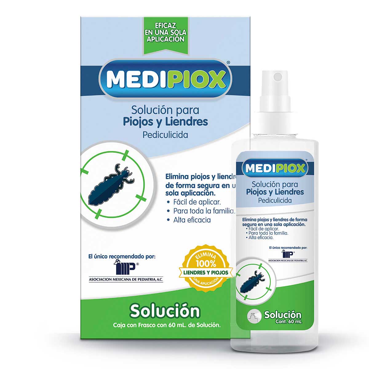 Solución Medipiox para Piojos y Liendres Frasco con 60ml | Chedraui