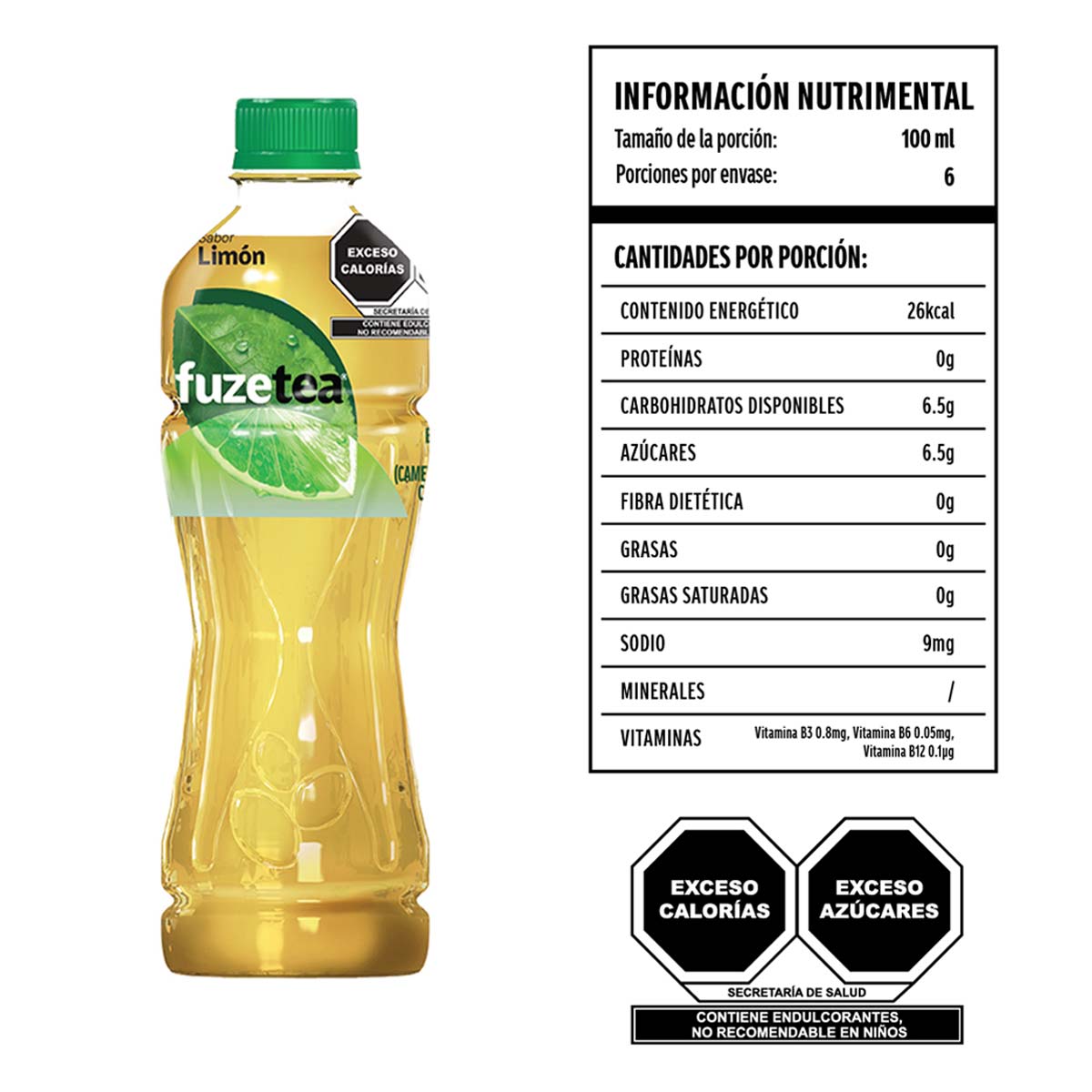 Bebida Fuze Tea Sabor Té Verde Limón 600ml | Chedraui