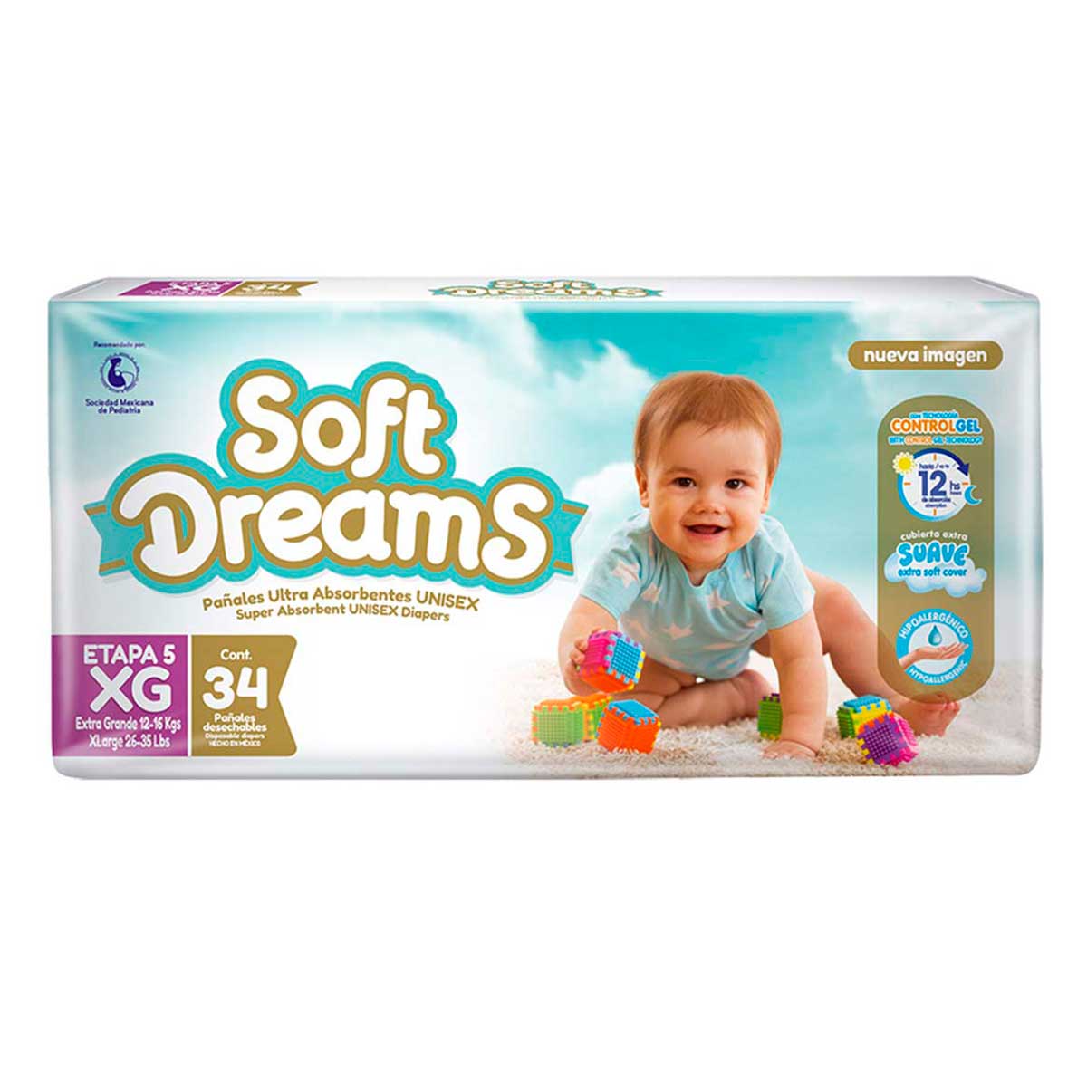Pañales Soft Dreams Extra Etapa 5 Grande 34 Piezas | Chedraui