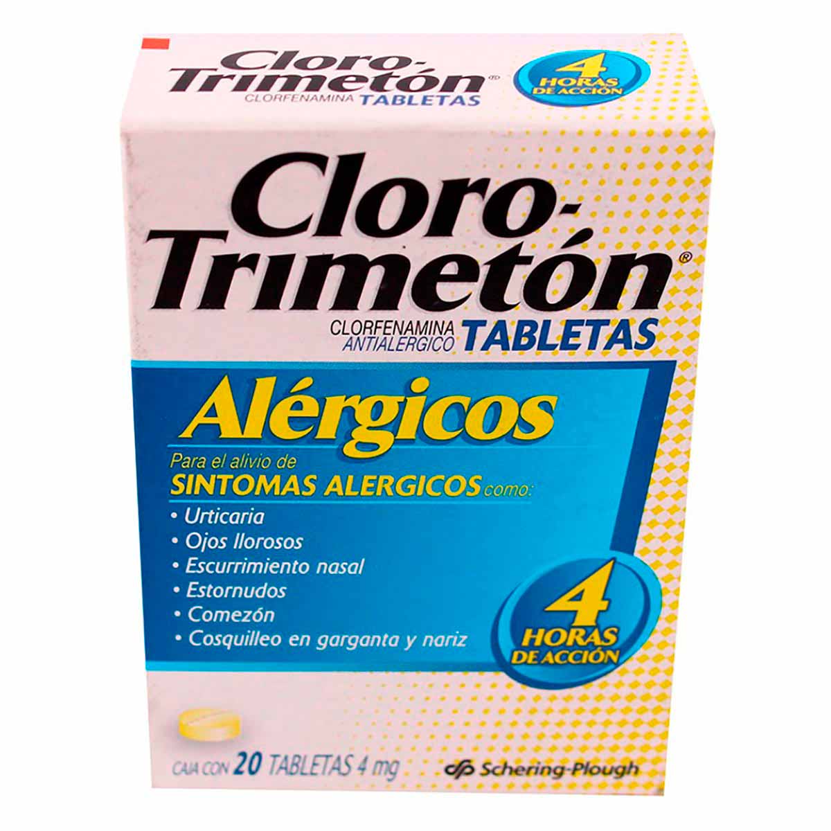 Tabletas Cloro Trimetón 4mg Caja con 20 Tabletas | Chedraui