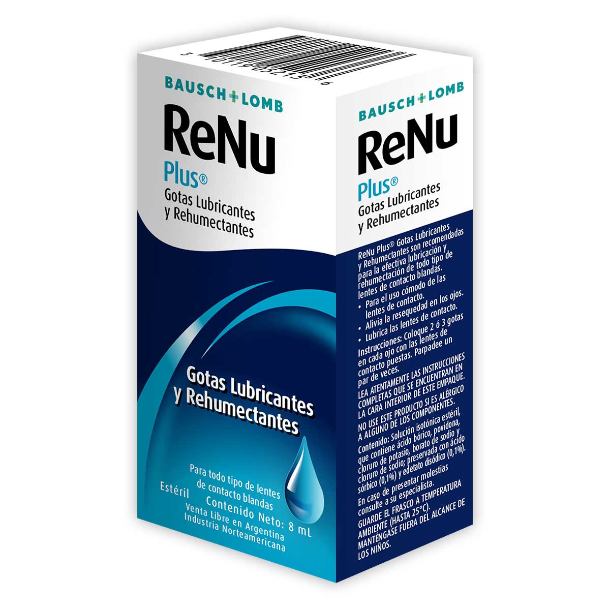 Lubricante para Lentes de Contacto Renu Plus Rehumectante 8ml | Chedraui