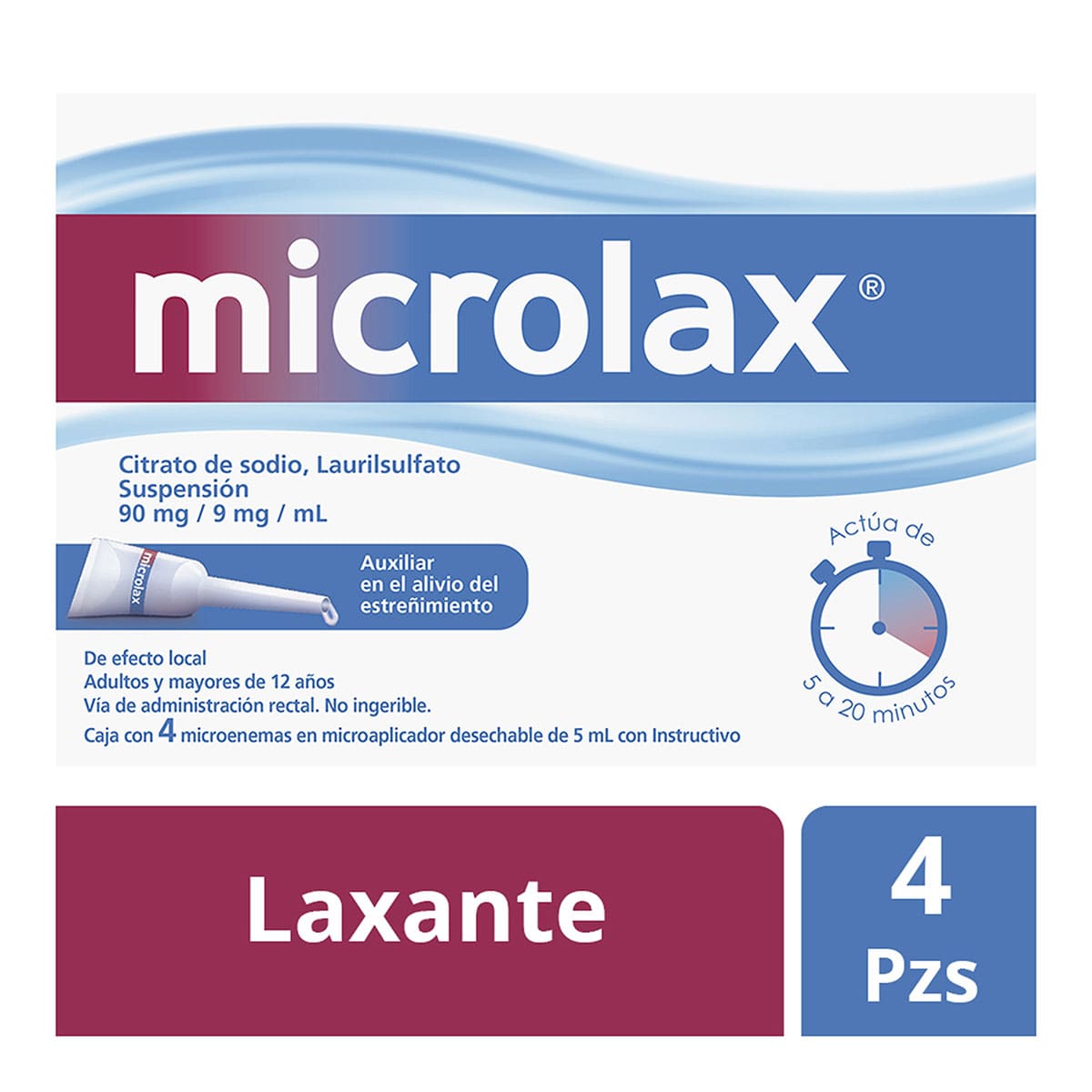 Enemas Microlax Laxante 450mg con 4 piezas | Chedraui