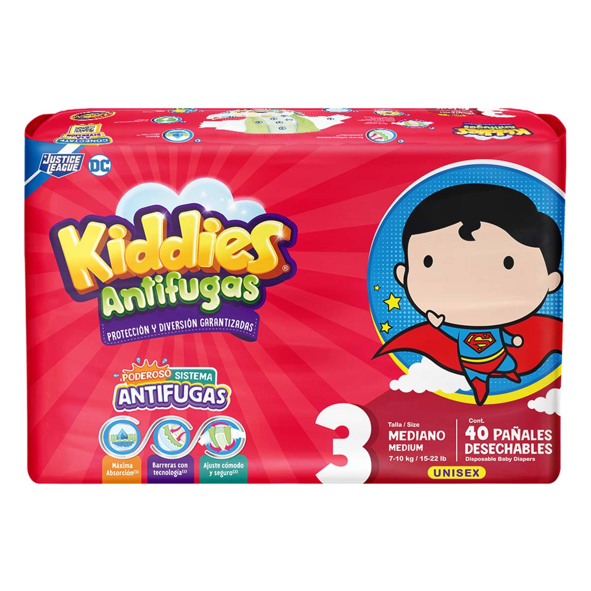 Pañales Kiddies Antifugas Talla 3 Mediano 40 pañales | Chedraui