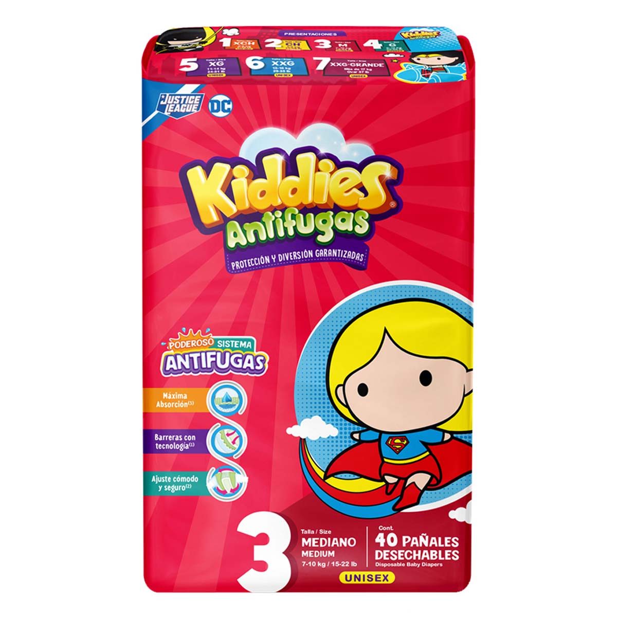Pañales Kiddies Antifugas Talla 3 Mediano 40 pañales | Chedraui