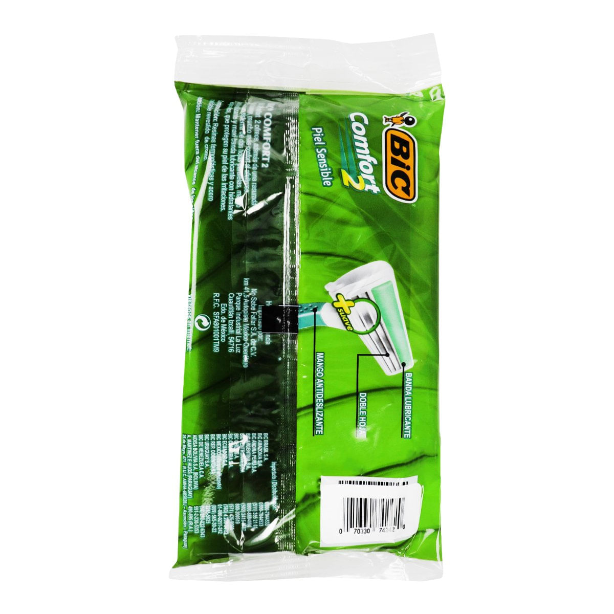 Rastrillo Bic Comfort 2 Hojas de Acero Inoxidable 8 + 2 Piezas | Chedraui