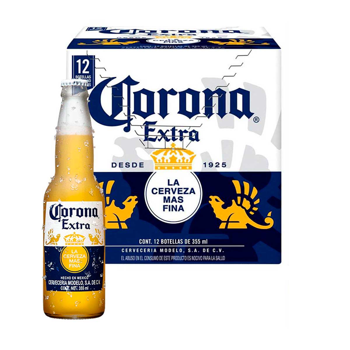 Cerveza Corona Extra 12 Botellas de 355ml c/u | Chedraui
