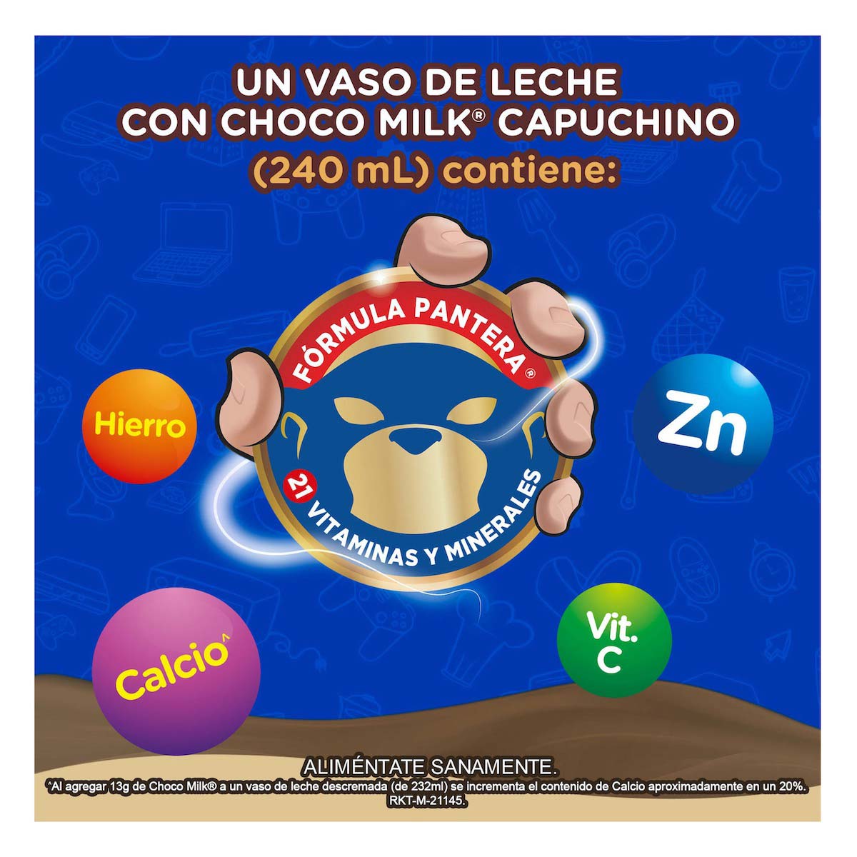 Saborizante de Leche Choco Milk Sabor Chocolate Capuchino 350g | Chedraui