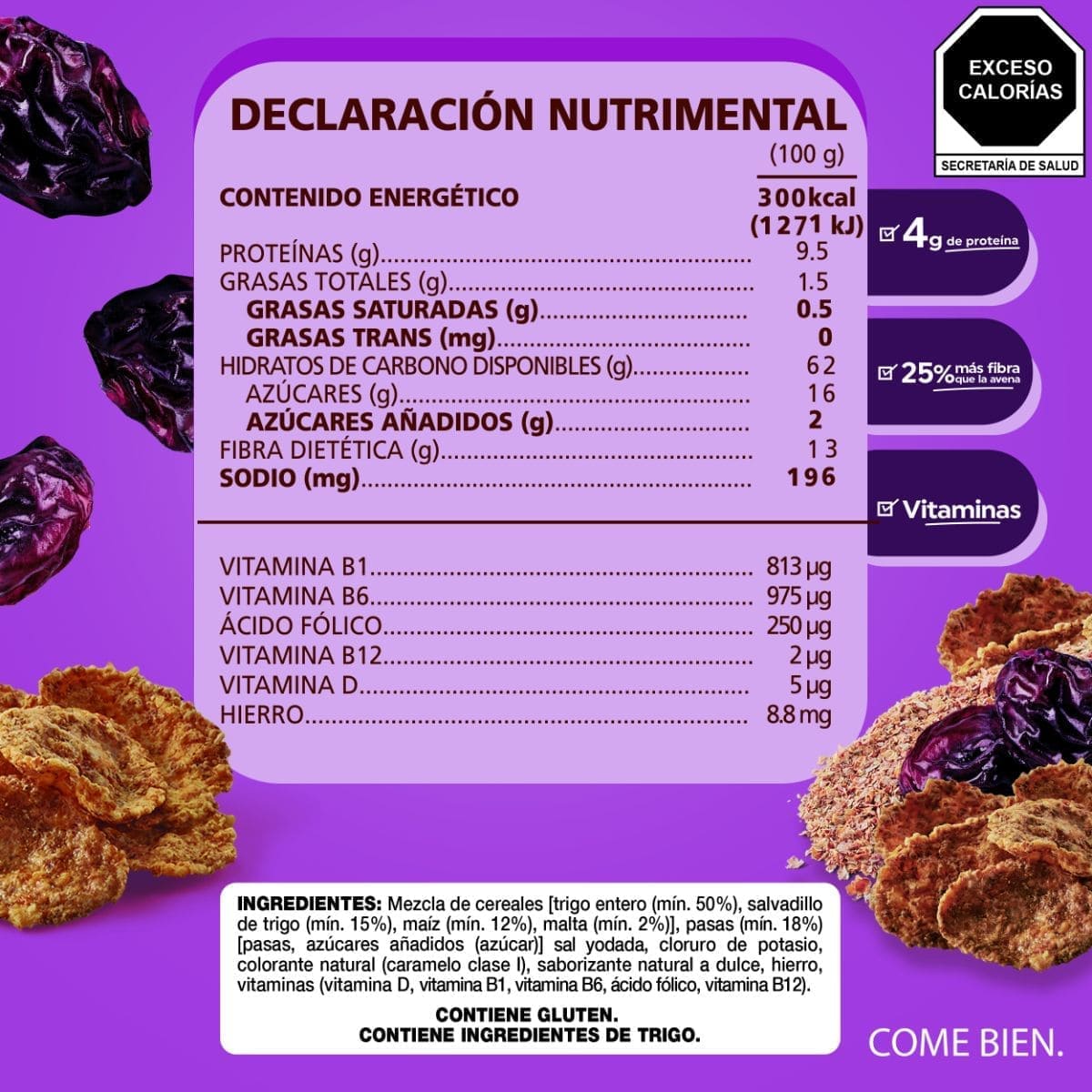 Cereal Kellogg's All Bran Sabor Pasas 490g | Chedraui