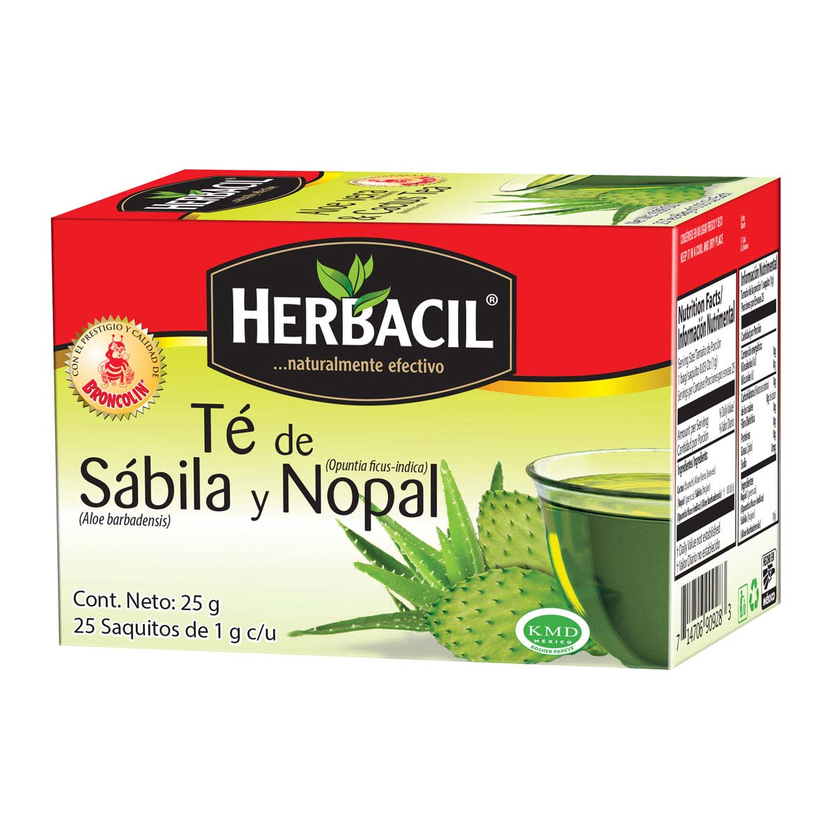 Té Herbacil de Sábila y Nopal con 25 Sobres | Chedraui