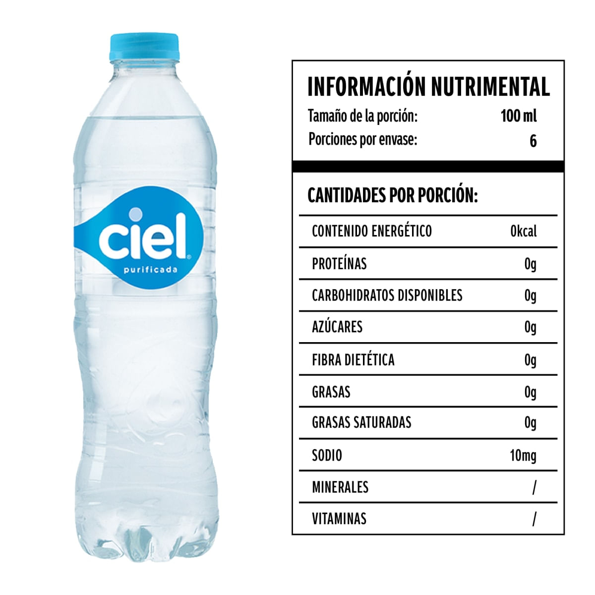 Agua Natural Purificada Ciel 600ml | Chedraui