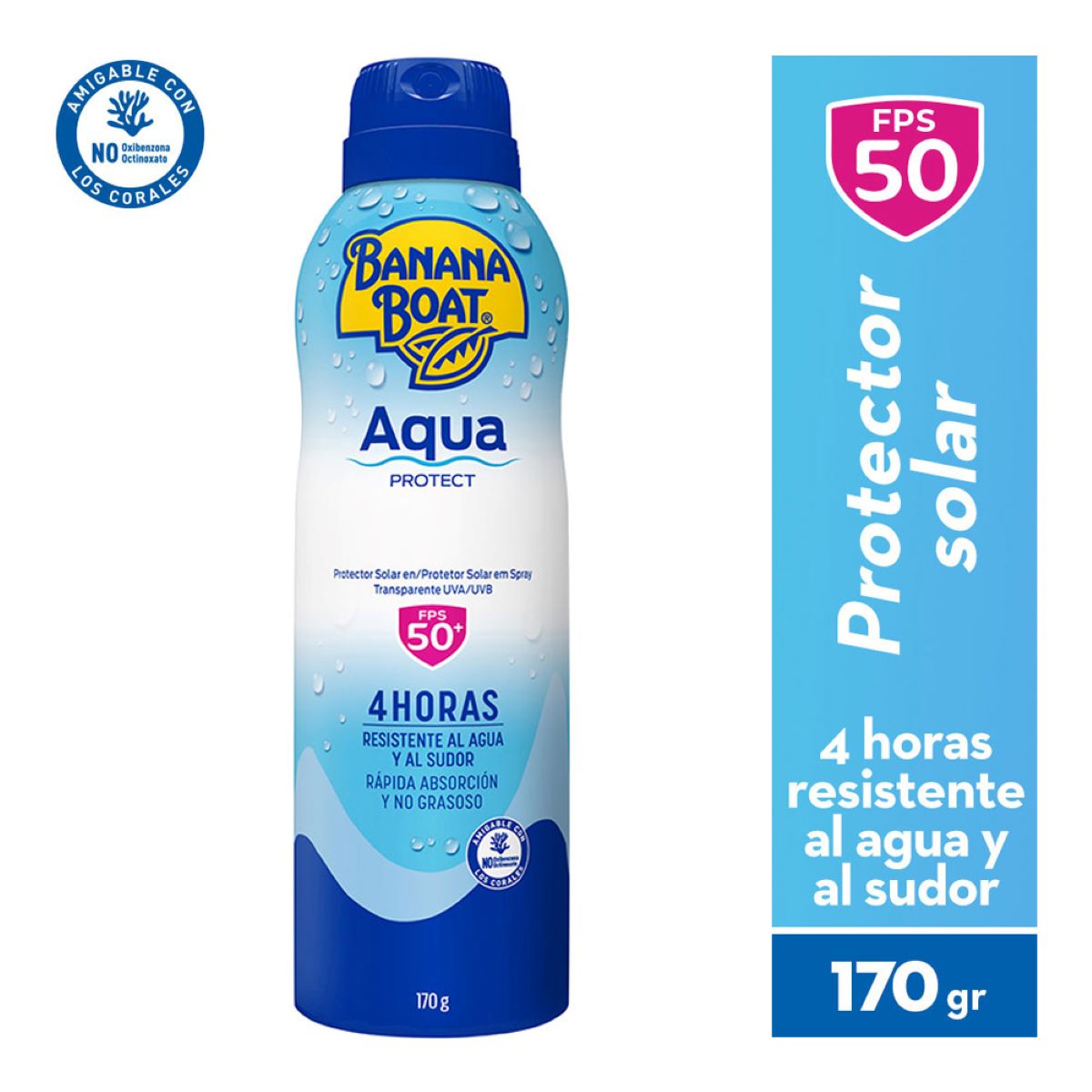Protector Solar Banana Boat Aqua Protect 50+ FPS C-Spray 170g | Chedraui