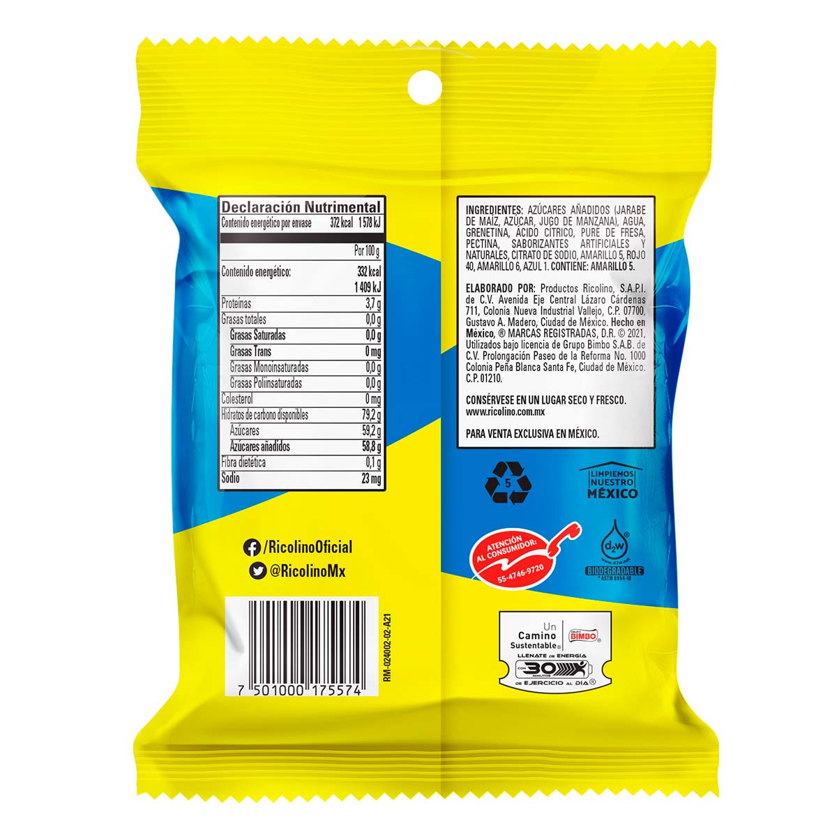 Gomita Ricolino Dulcigomas 112g | Chedraui