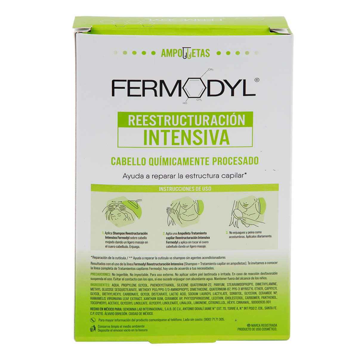 Tratamiento Capilar Fermodyl Reestructuración Intensiva 6 Ampolletas de ...