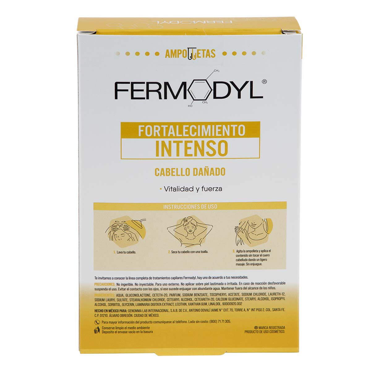 Tratamiento Capilar Fermodyl Fortalecimiento Extremo 6 Ampolletas de ...