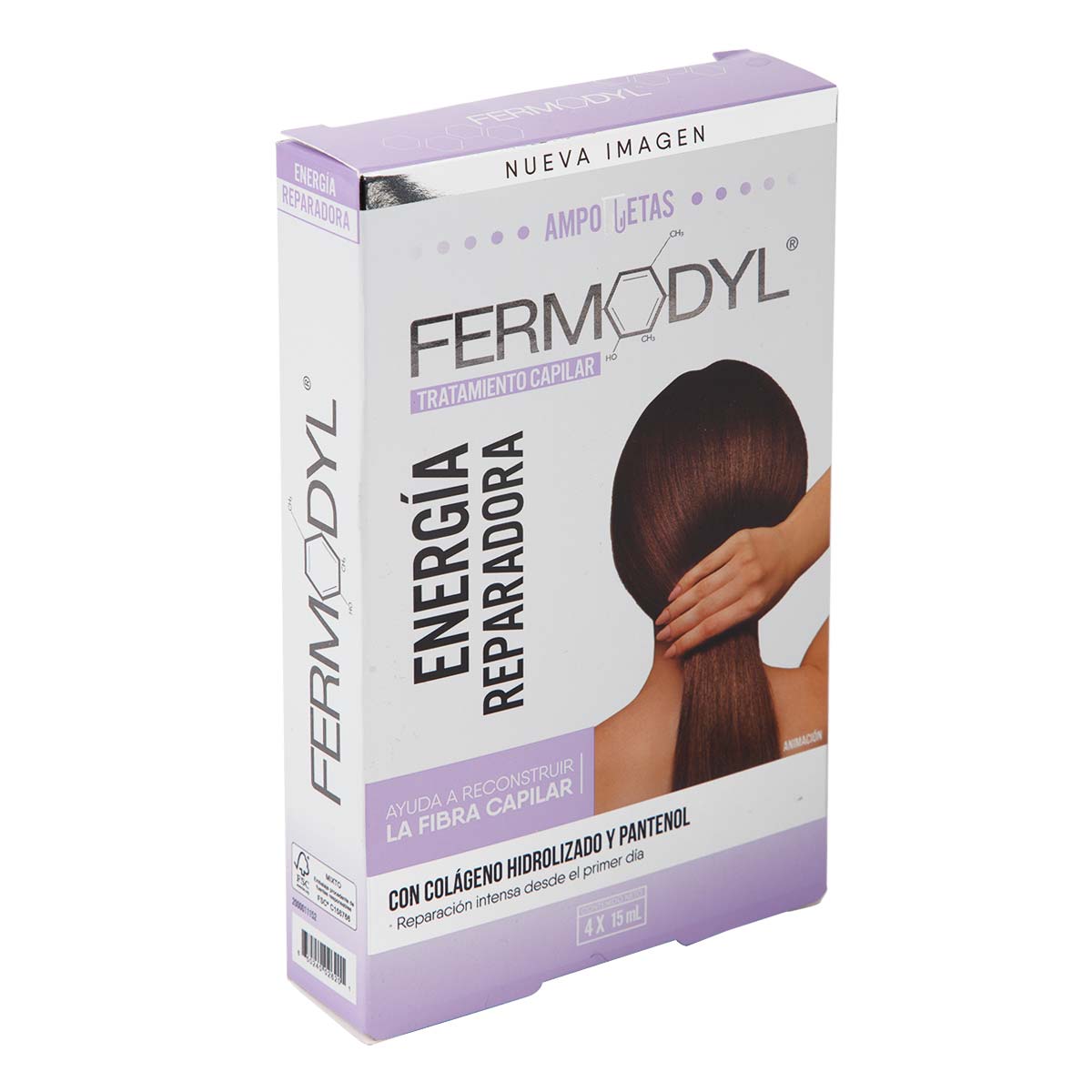 Tratamiento Capilar Fermodyl Energía Reparadora 4 Ampolletas de 15ml ...