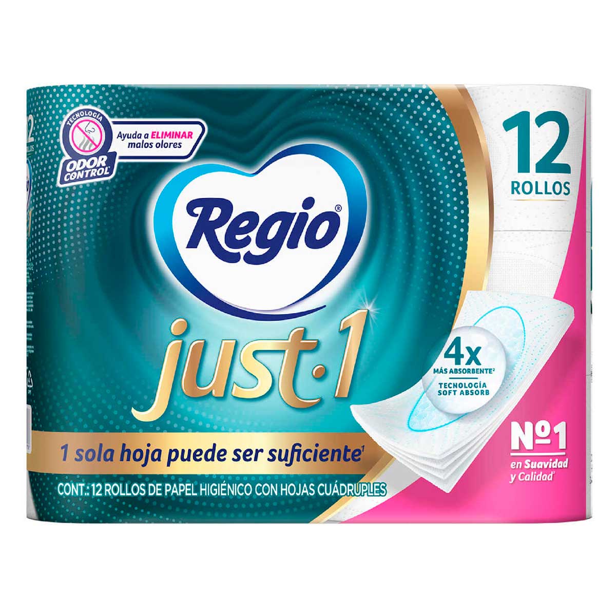 Papel Higiénico Regio Just-1 con 12 Rollos | Chedraui