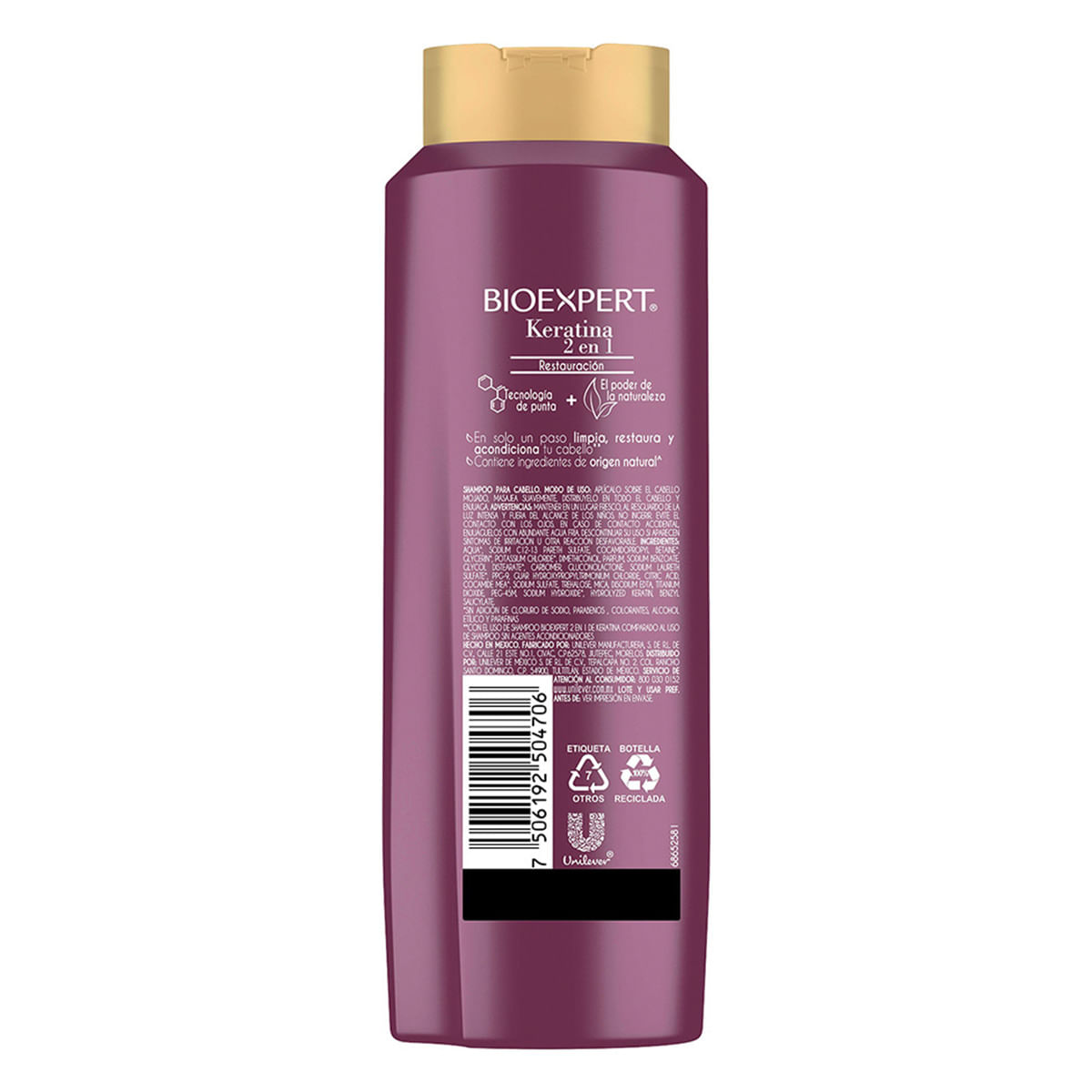 Shampoo Bioexpert Keratina Restauración 650ml | Chedraui