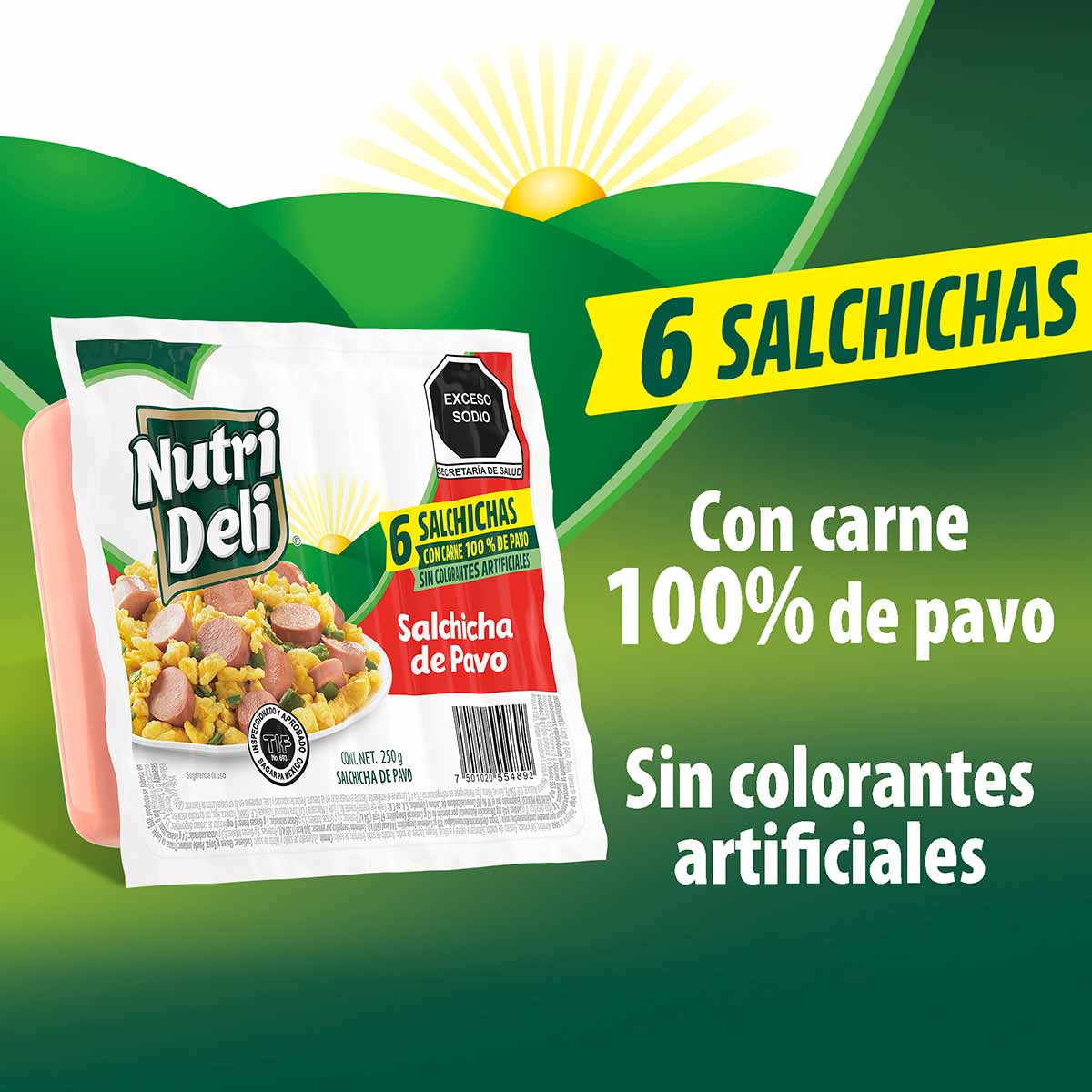 Salchicha Nutrí Deli Pavo 250g | Chedraui