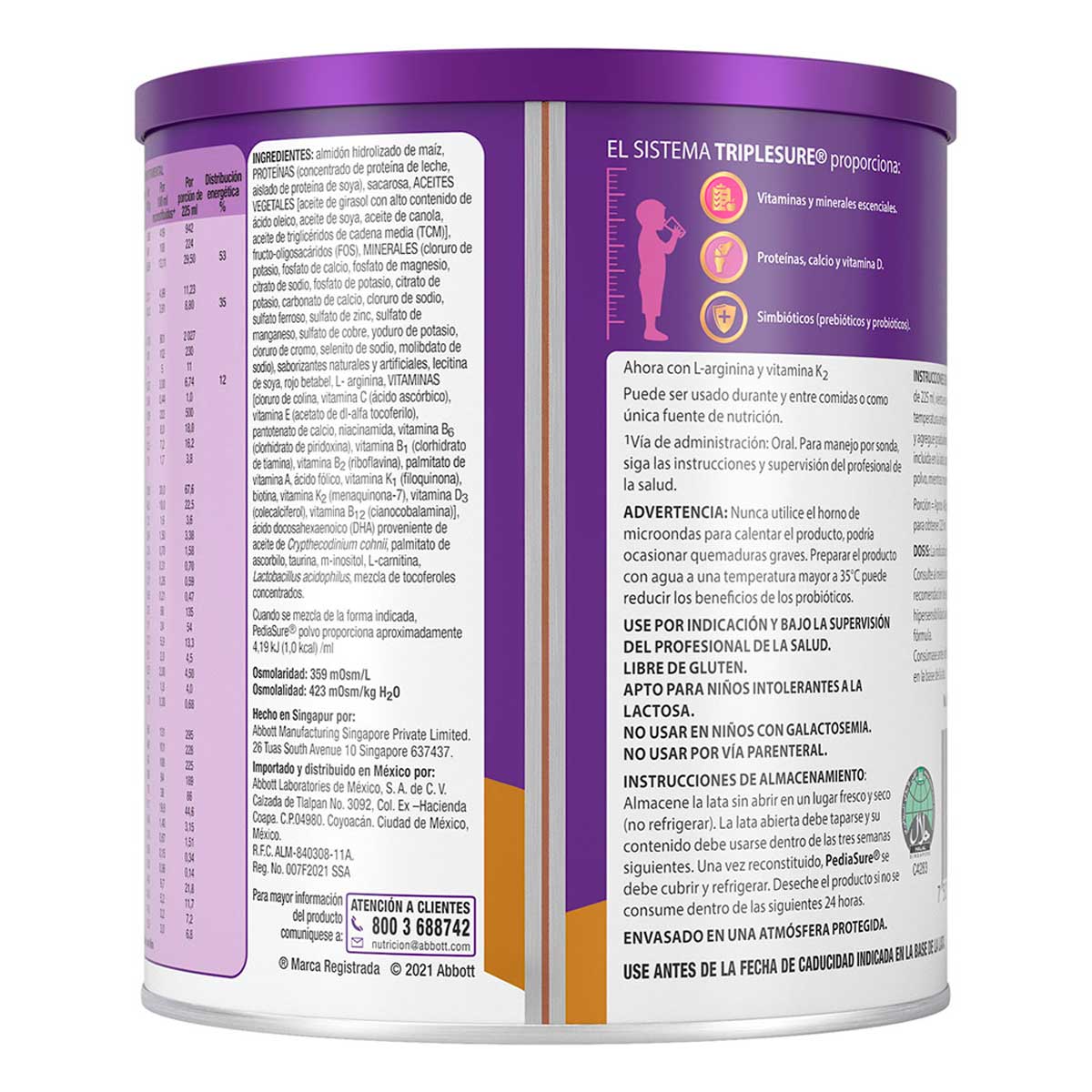 Suplemento Alimenticio Pediasure para Niños de 1 a 10 Años Fresa 400g ...