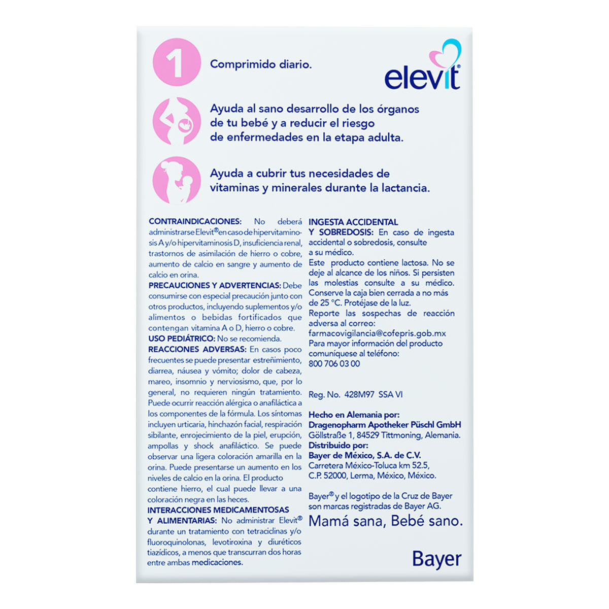 Comprimidos Elevit Multivitamínico para el Embarazo Caja con 30 ...