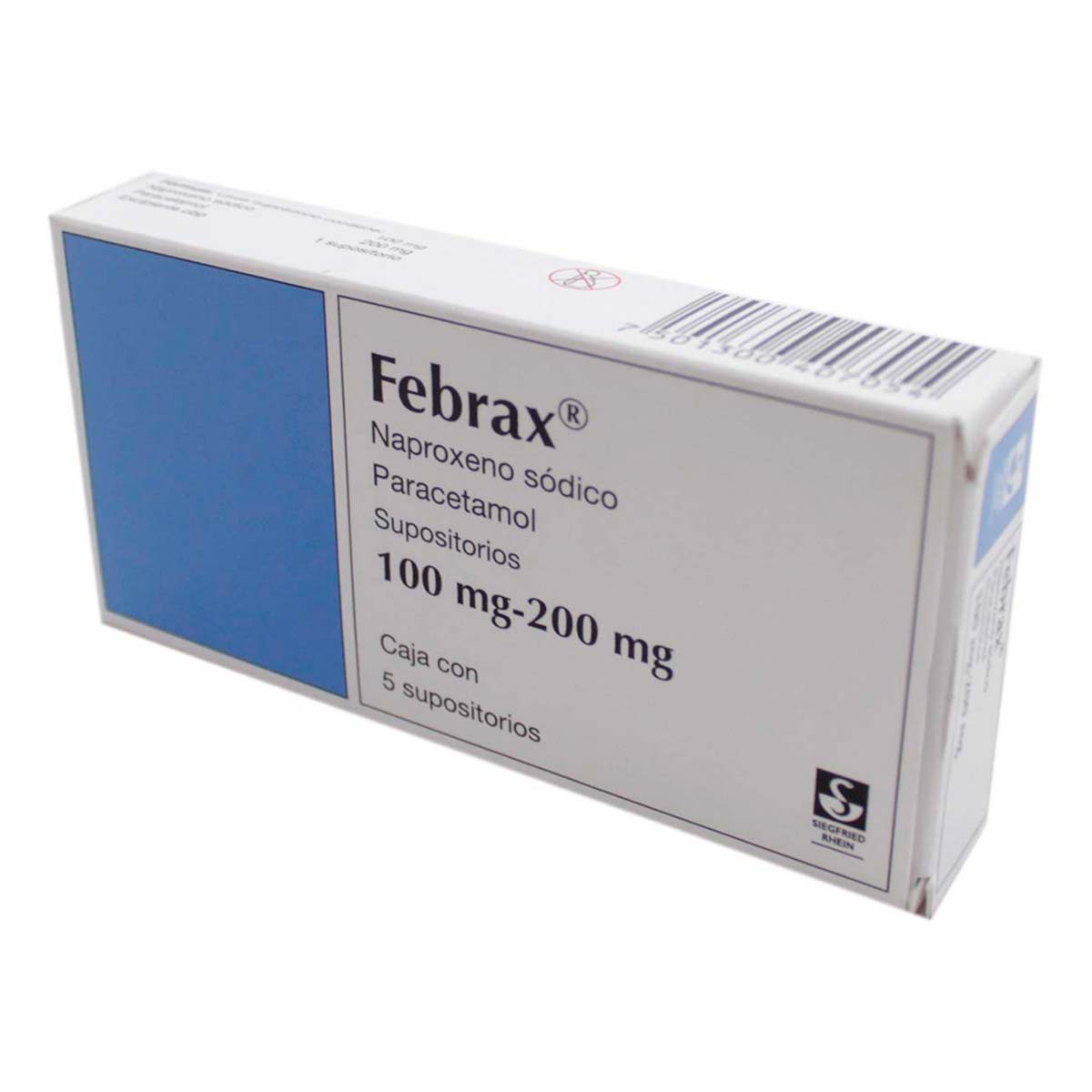 Supositorios Febrax 100mg/200mg Caja con 5 Supositorios | Chedraui