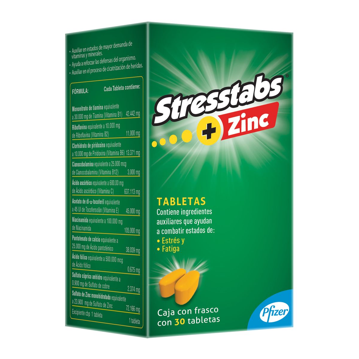 Stresstabs Multivitamínico con Zinc Frasco con 30 Tabletas | Chedraui