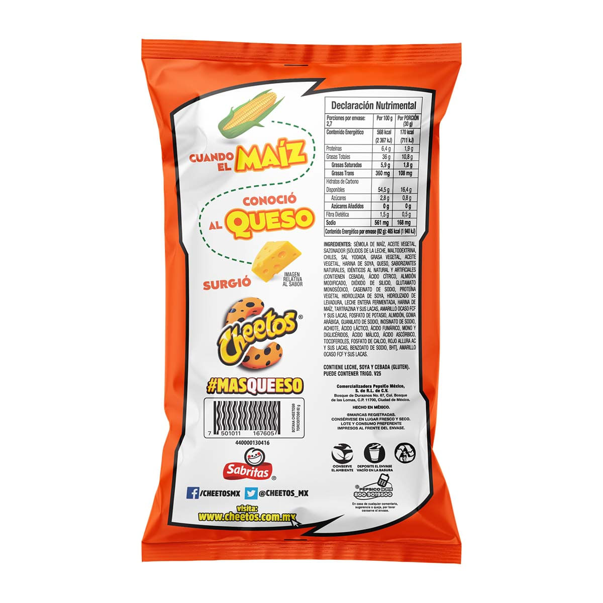 Botana De Chile Y Queso Sabritas Cheetos Torciditos 82g | Chedraui