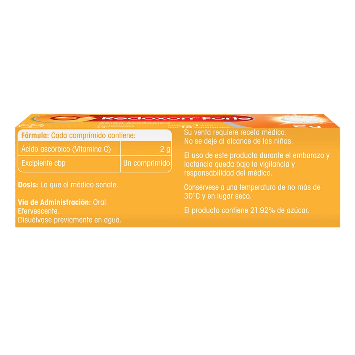 Tabletas Efervescentes Redoxon 2g de Vitamina C Sabor Naranja 10 ...