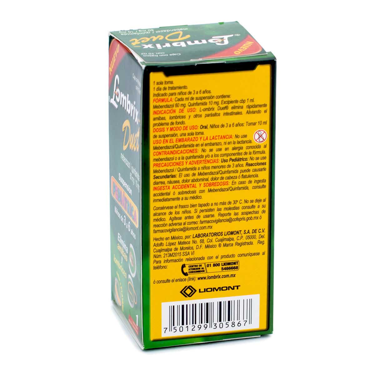 Suspensión Pediátrica Lombrix Duet Frasco con 10ml | Chedraui