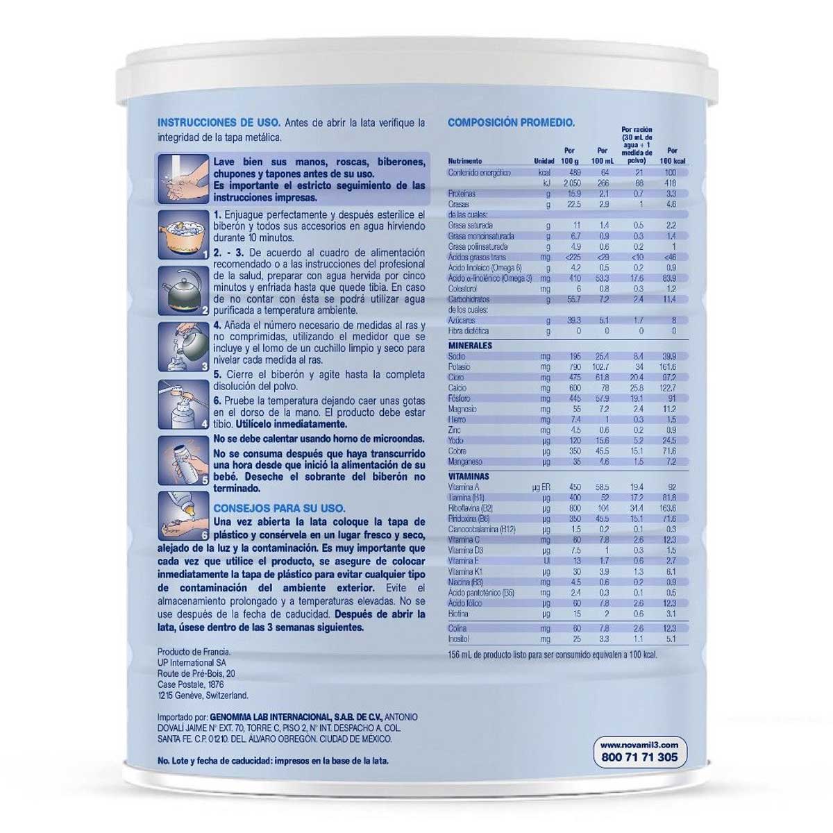 Fórmula Infantil Novamil Etapa 2 Lata con 800g | Chedraui