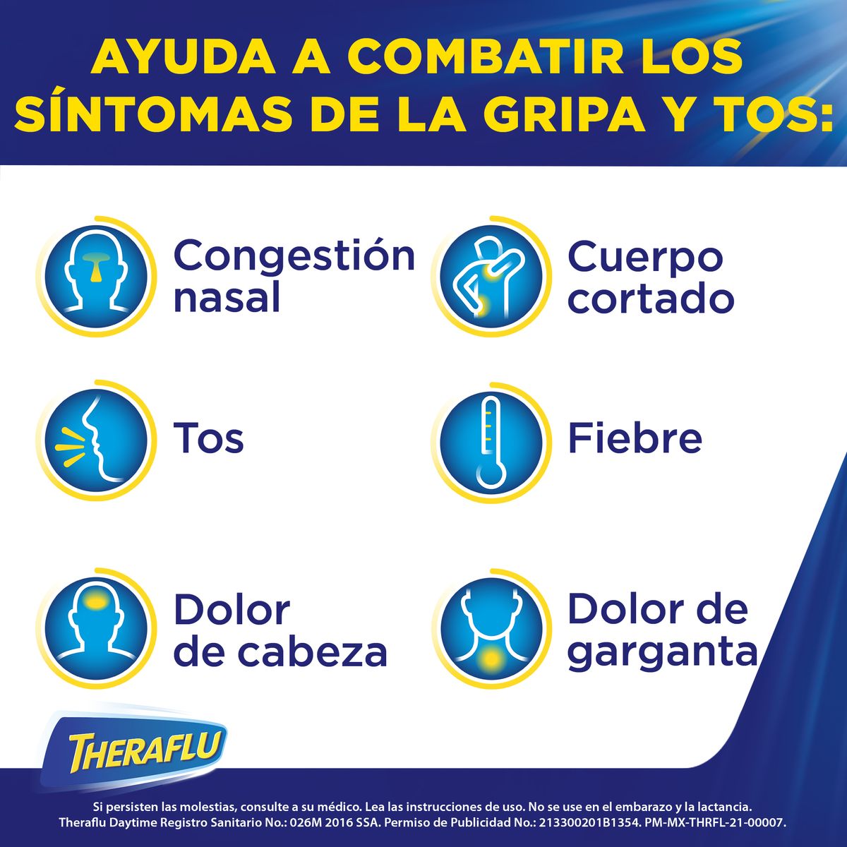 Theraflu Daytime Te Antigripal Resfriado y Tos 6 Sobres | Chedraui