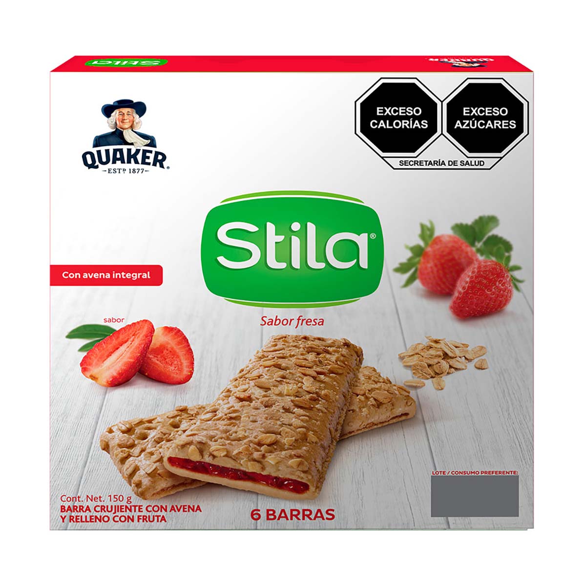 Barras De Avena Quaker Stila Fit Sabor A Fresa 150g | Chedraui