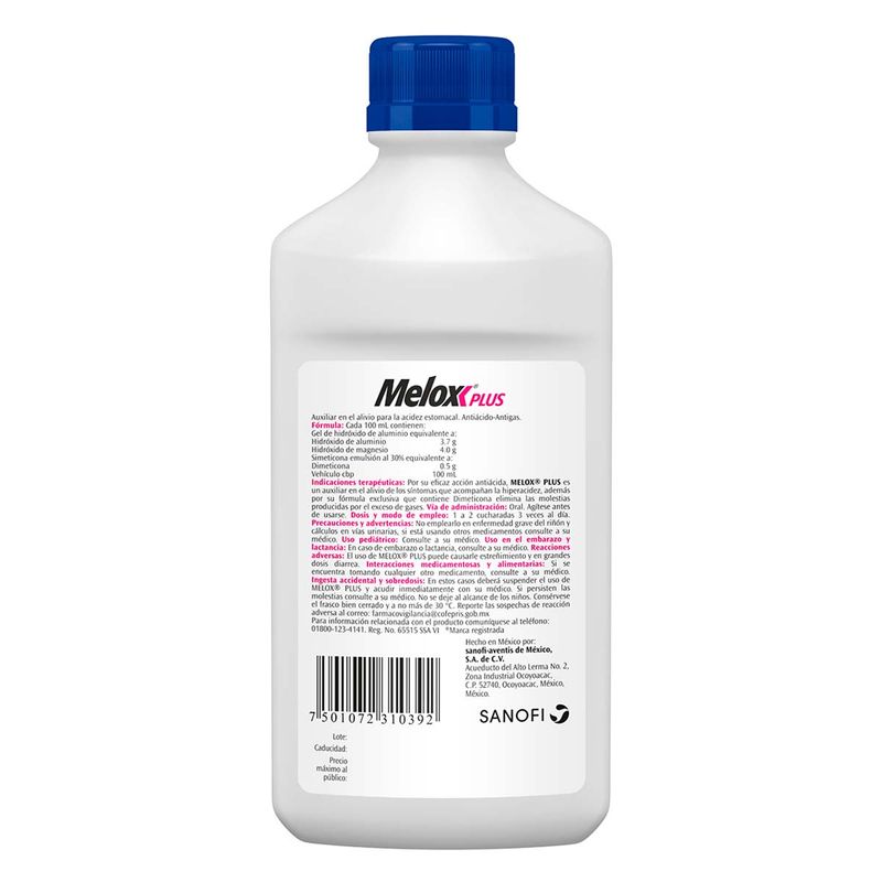 Suspensión Melox Plus Acción Eficaz Sabor Cereza 360ml | Chedraui Suspensión Melox Plus Acción Eficaz Sabor Cereza 360ml | Chedraui