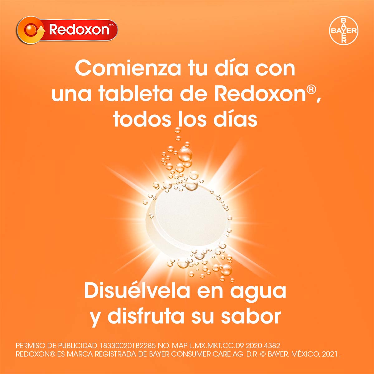 Tabletas Efervescentes Redoxon Sabor Limón 1g de Vitamina C Caja con 10 ...