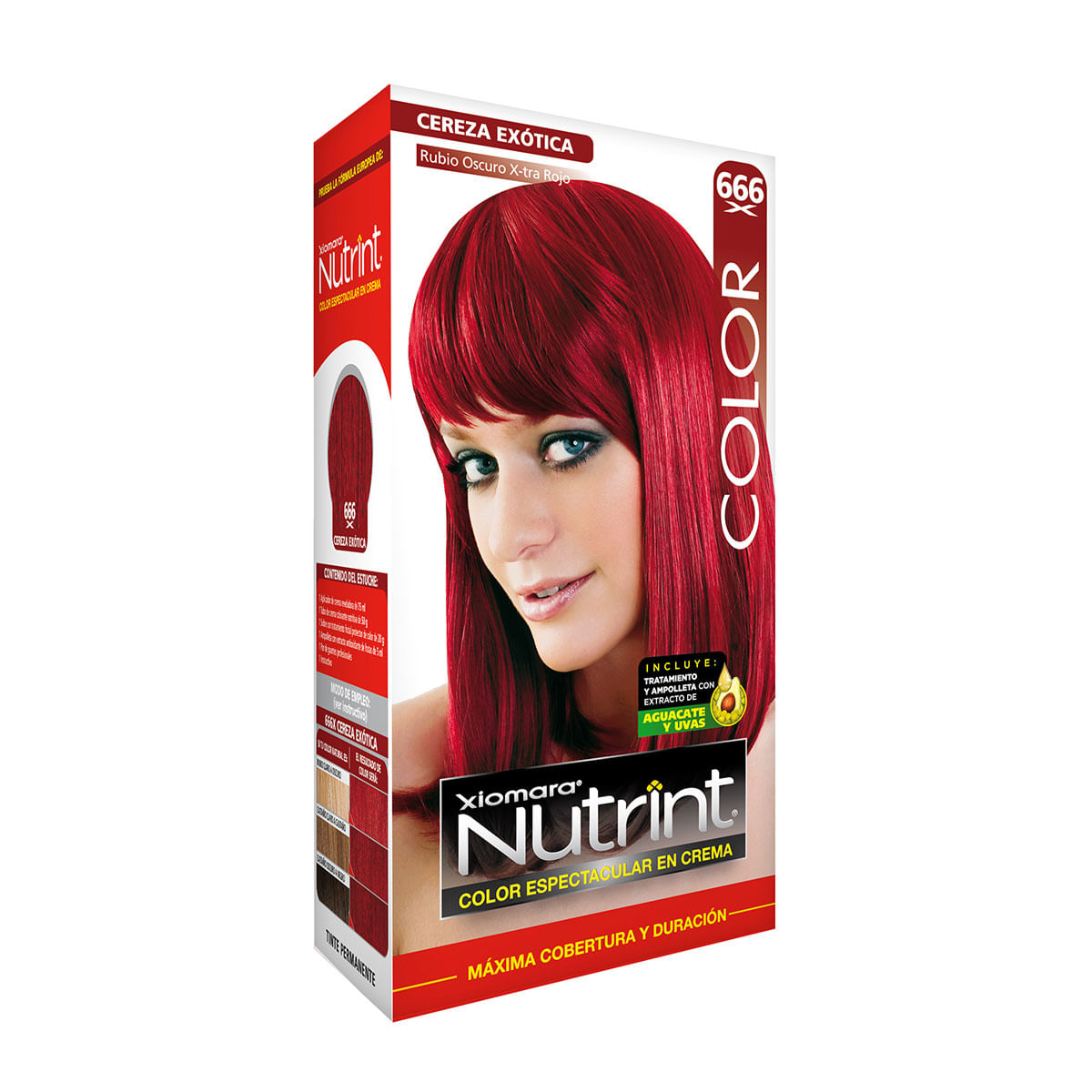 Tinte de Cabello Nutrint Cereza Exotica Rojo 666 | Chedraui