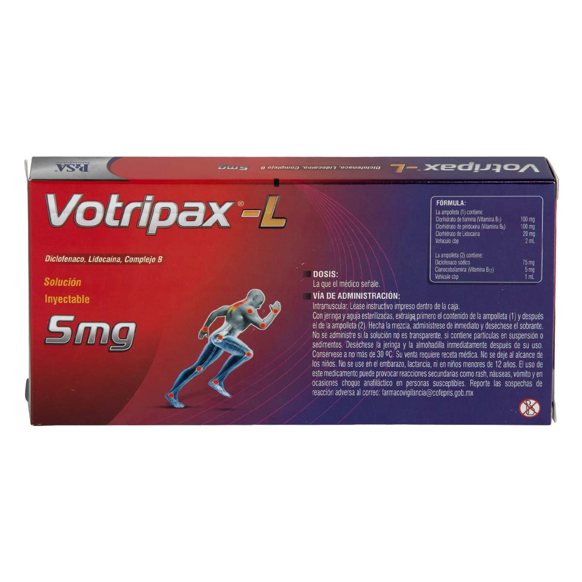 Votripax-L Forte 5Mg 2Amp/1Jga | Chedraui