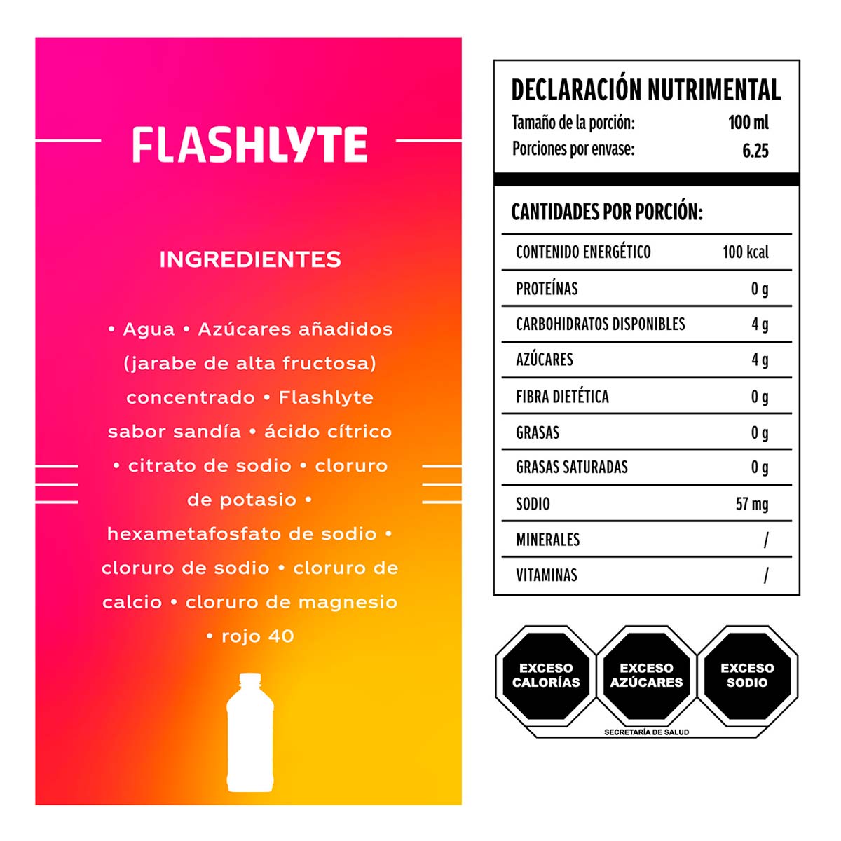 Suero Flashlyte Sandia 625ml | Chedraui