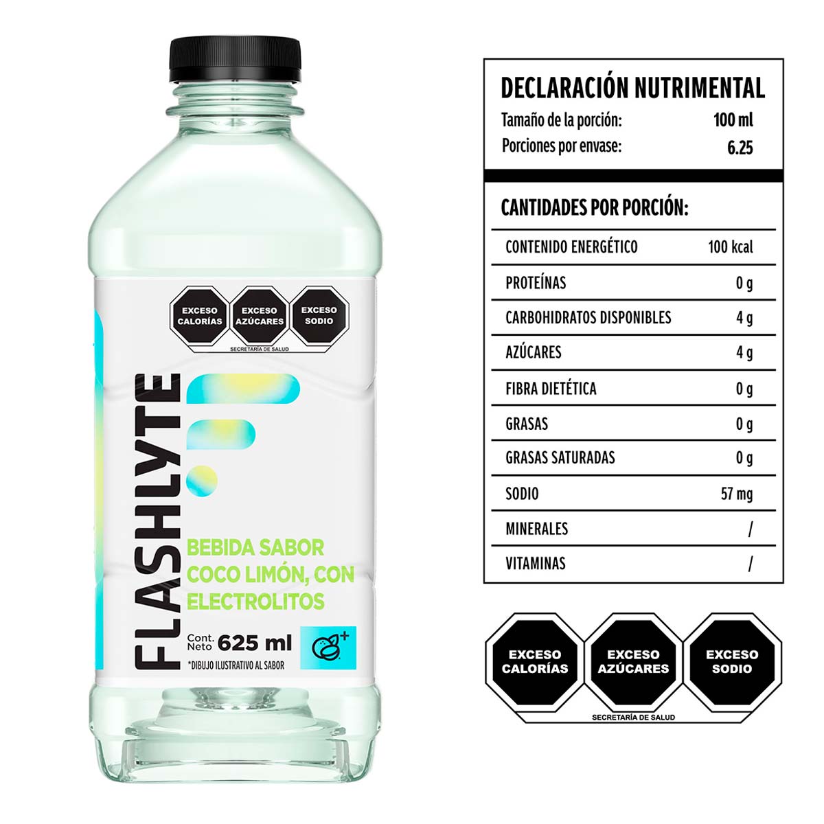 Suero Flashlyte Coco-Limón 625ml | Chedraui