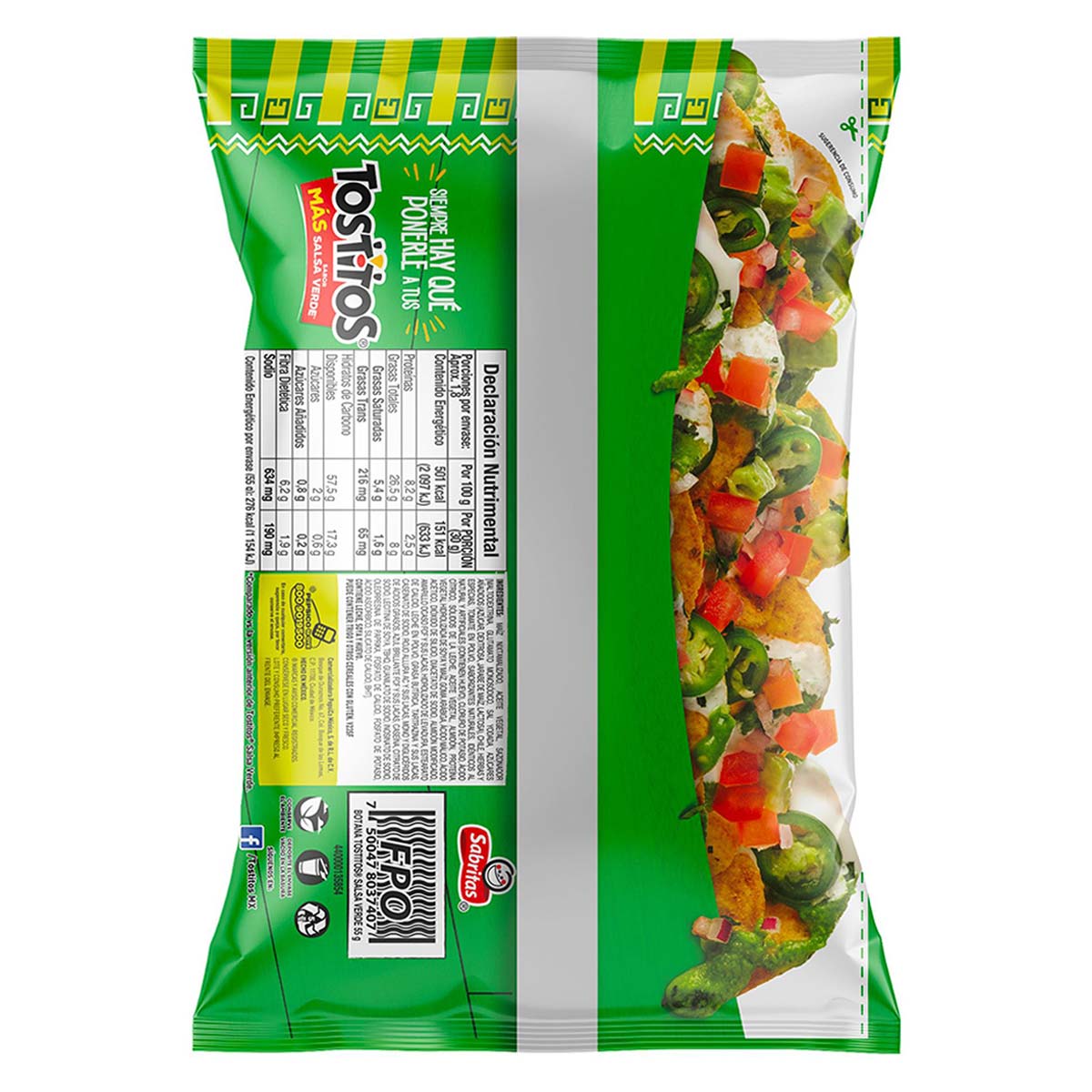 Botana Tostitos Salsa Verde 55g | Chedraui