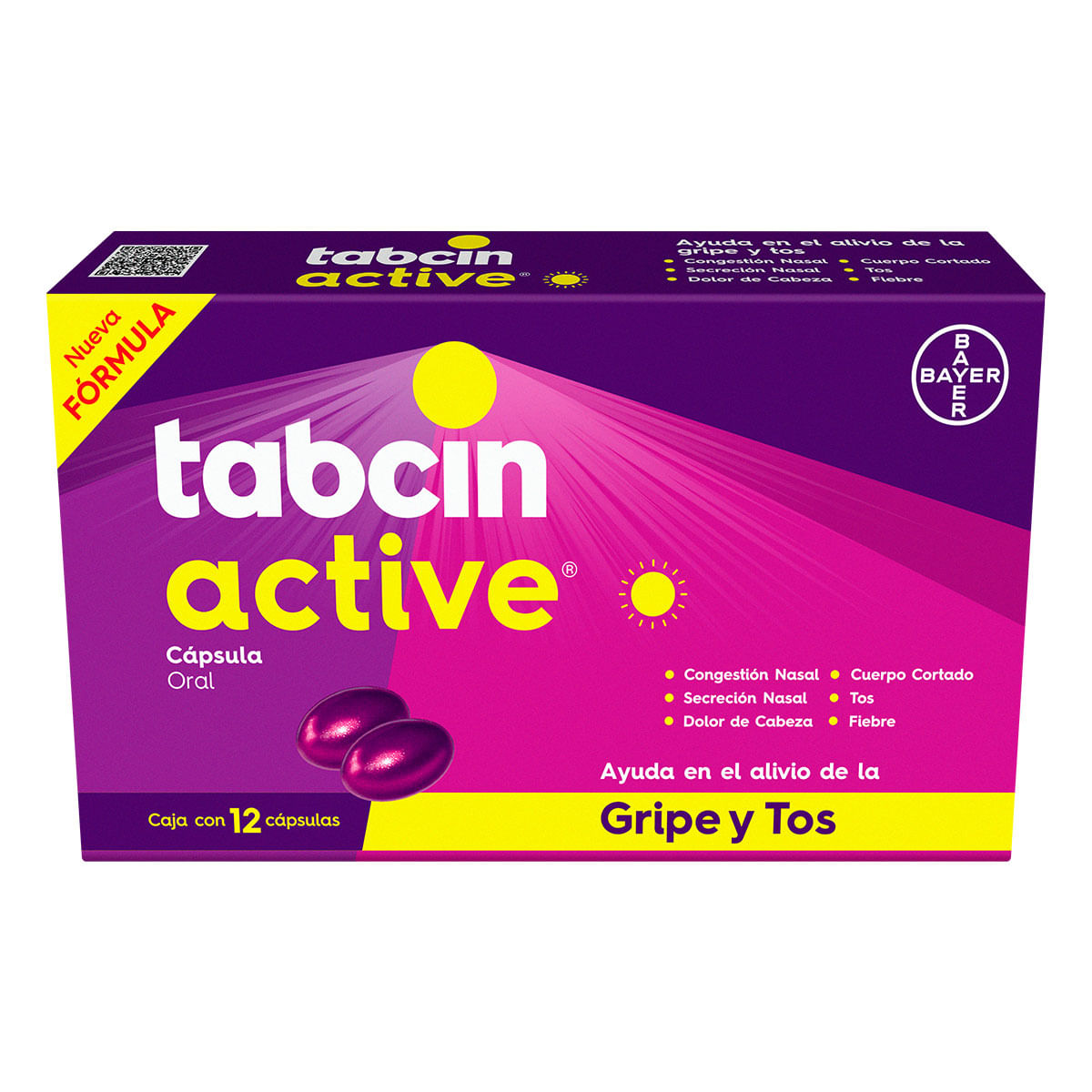 Antigripal Tabcin Active 12 cápsulas | Chedraui