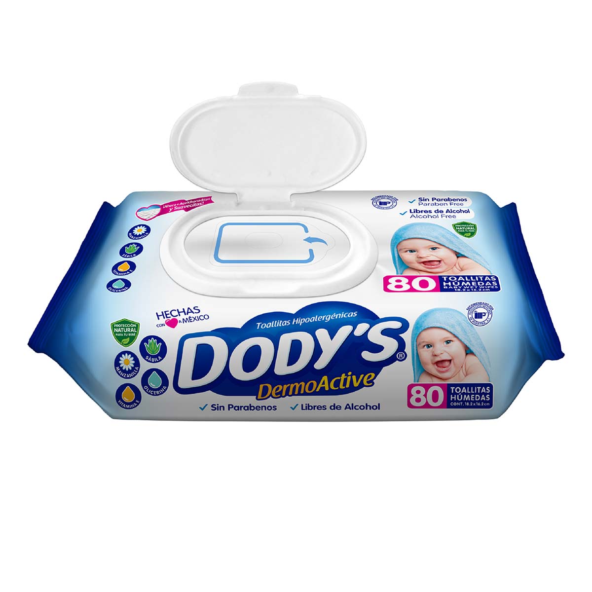 Toallitas Húmedas para Bebé Dody's Dermoactive Azul 80 Toallitas | Chedraui