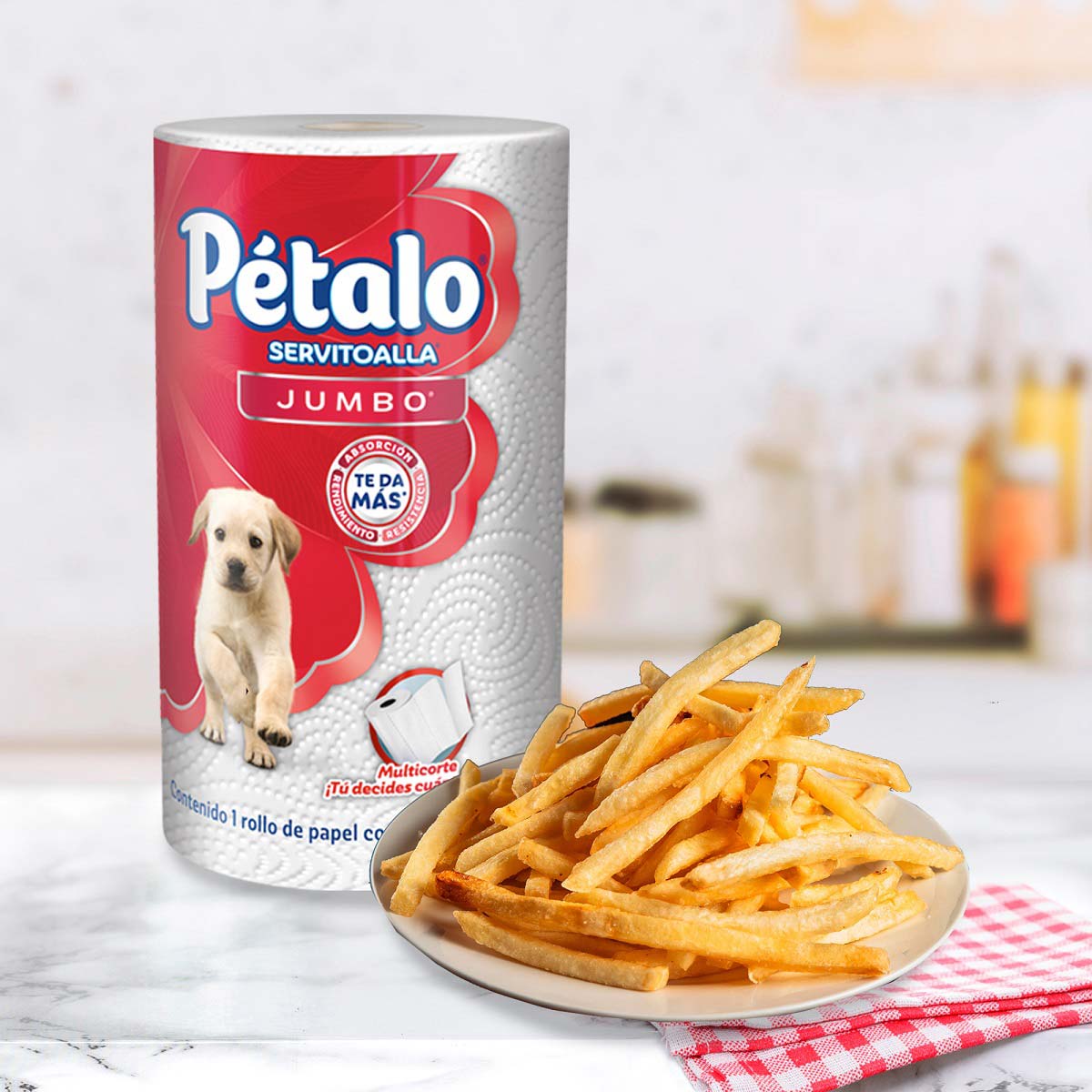 Toallas de Papel Pétalo Servitoalla Jumbo Multicorte 1 Rollo con 250 ...