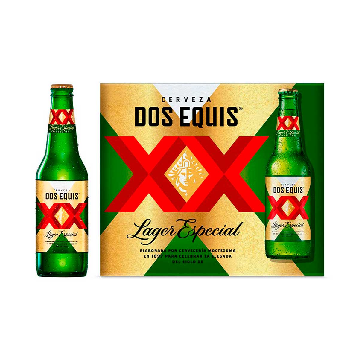 Cerveza Clara Dos Equis Lager 12 Botellas de 355 ml c/u | Chedraui