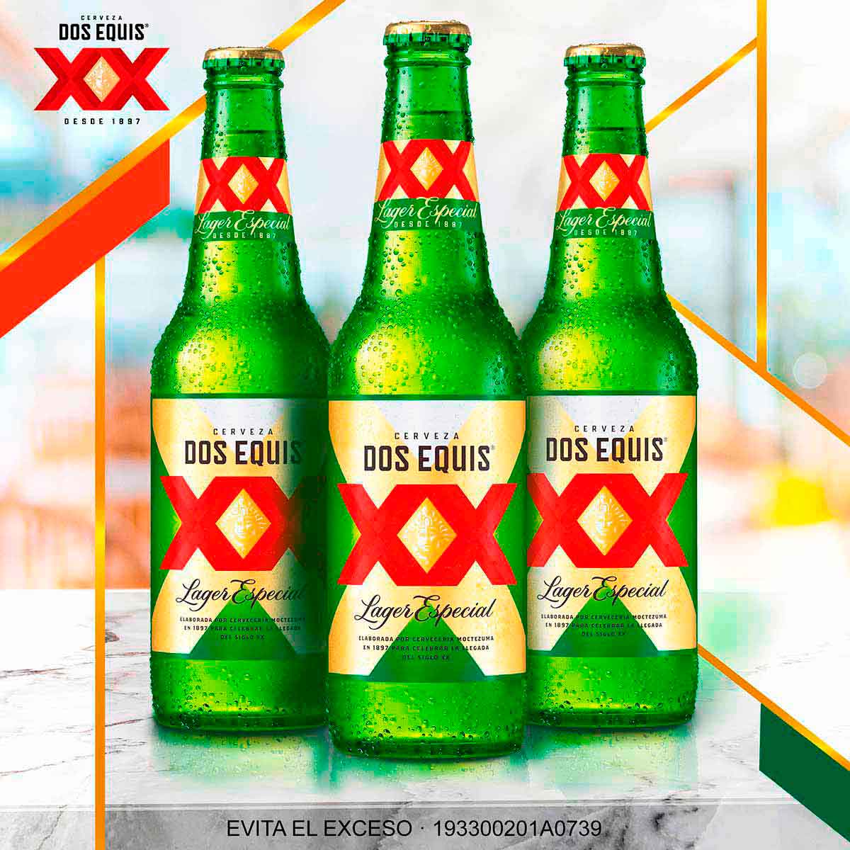 Cerveza Clara Dos Equis Lager 12 Botellas de 355 ml c/u | Chedraui