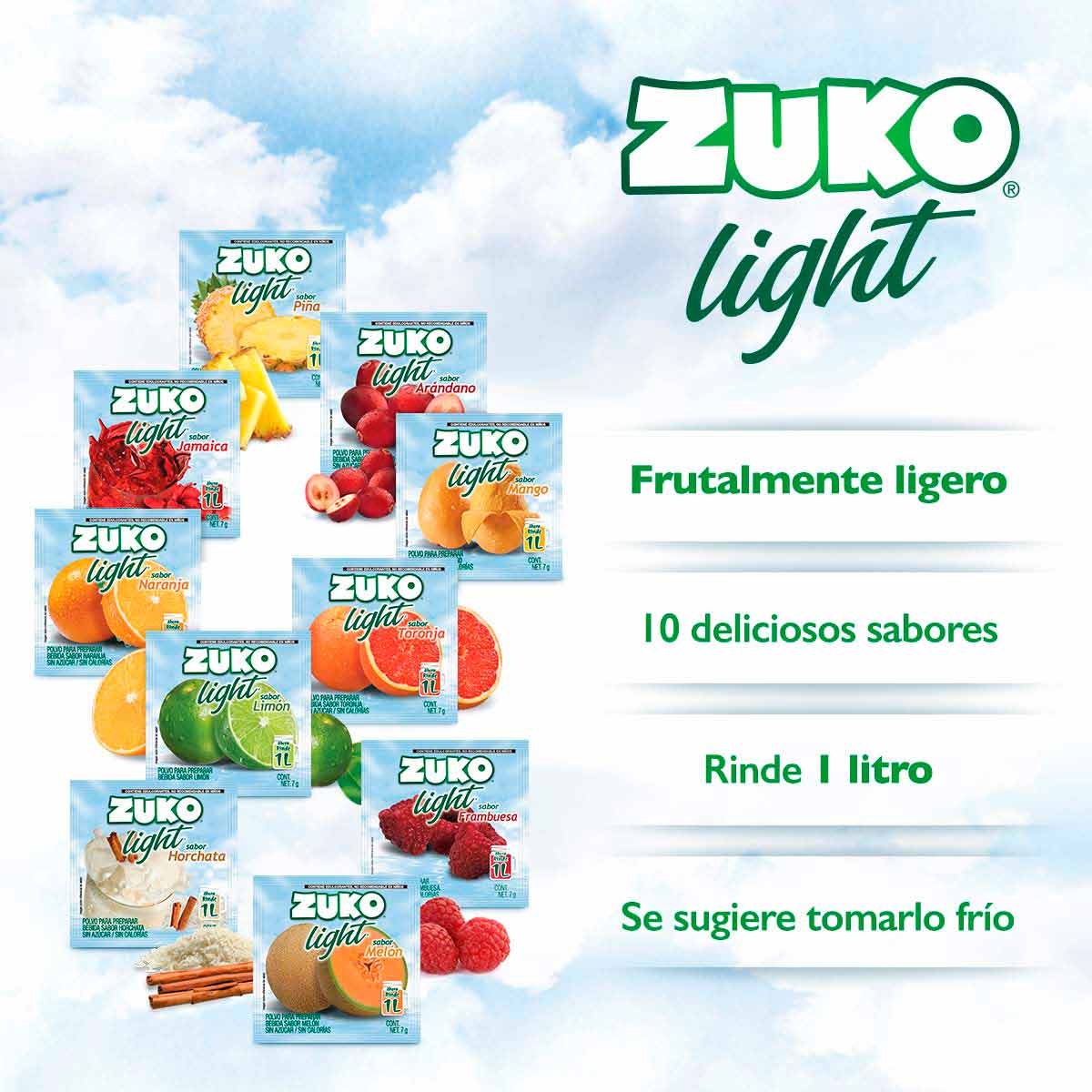 Bebida Instantánea Zuko Light Sabor Naranja 7g | Chedraui