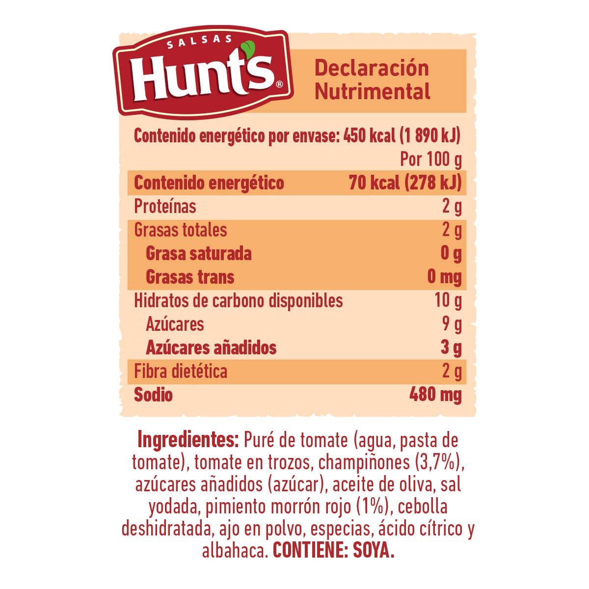 Salsa para Pasta Hunt's Tomate y vegetales 680g | Chedraui