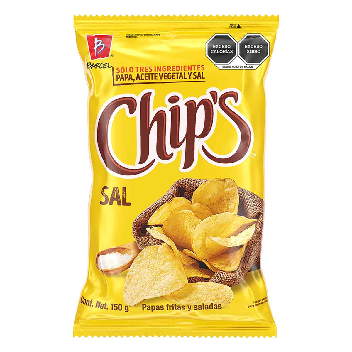 Papas Barcel Chip's Sal de Mar 150g | Chedraui