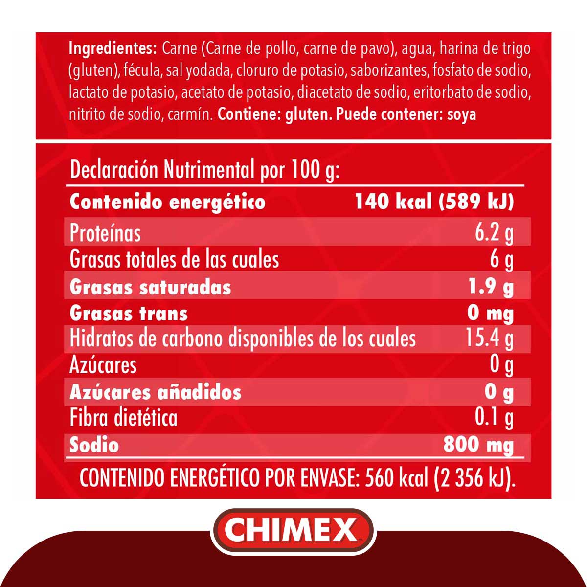Salchichas de Pavo Chimex 400g | Chedraui