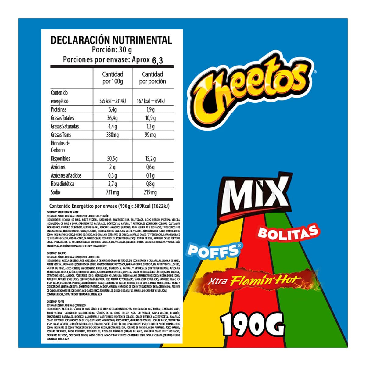 Botana Surtida Sabritas Cheetos Mix 190g | Chedraui