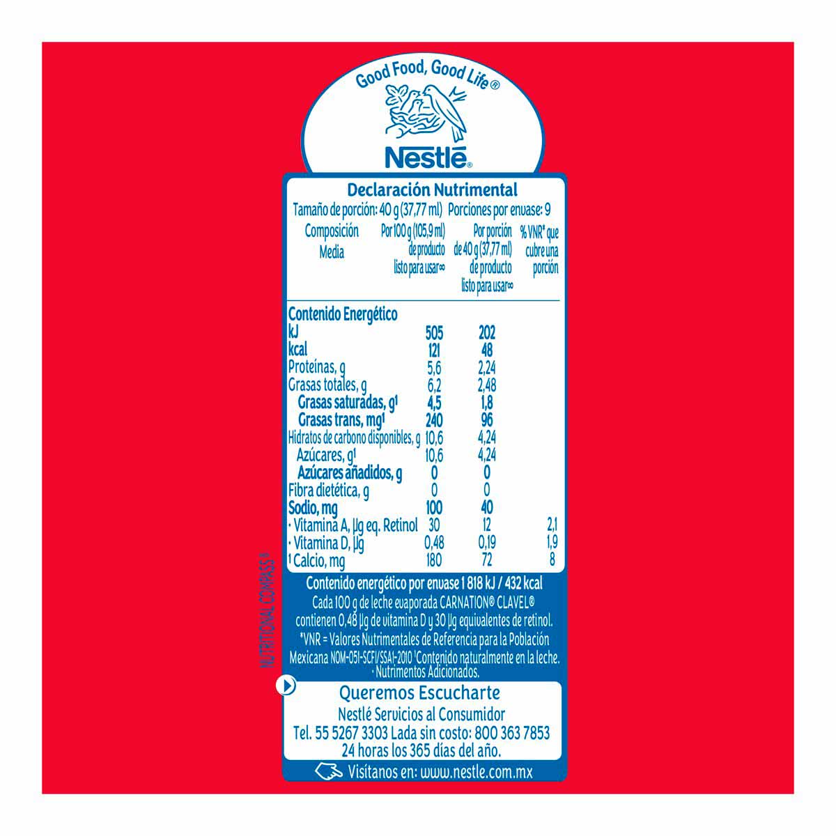Leche Evaporada Nestlé Carnation Clavel Original 1 Lata de 360g | Chedraui